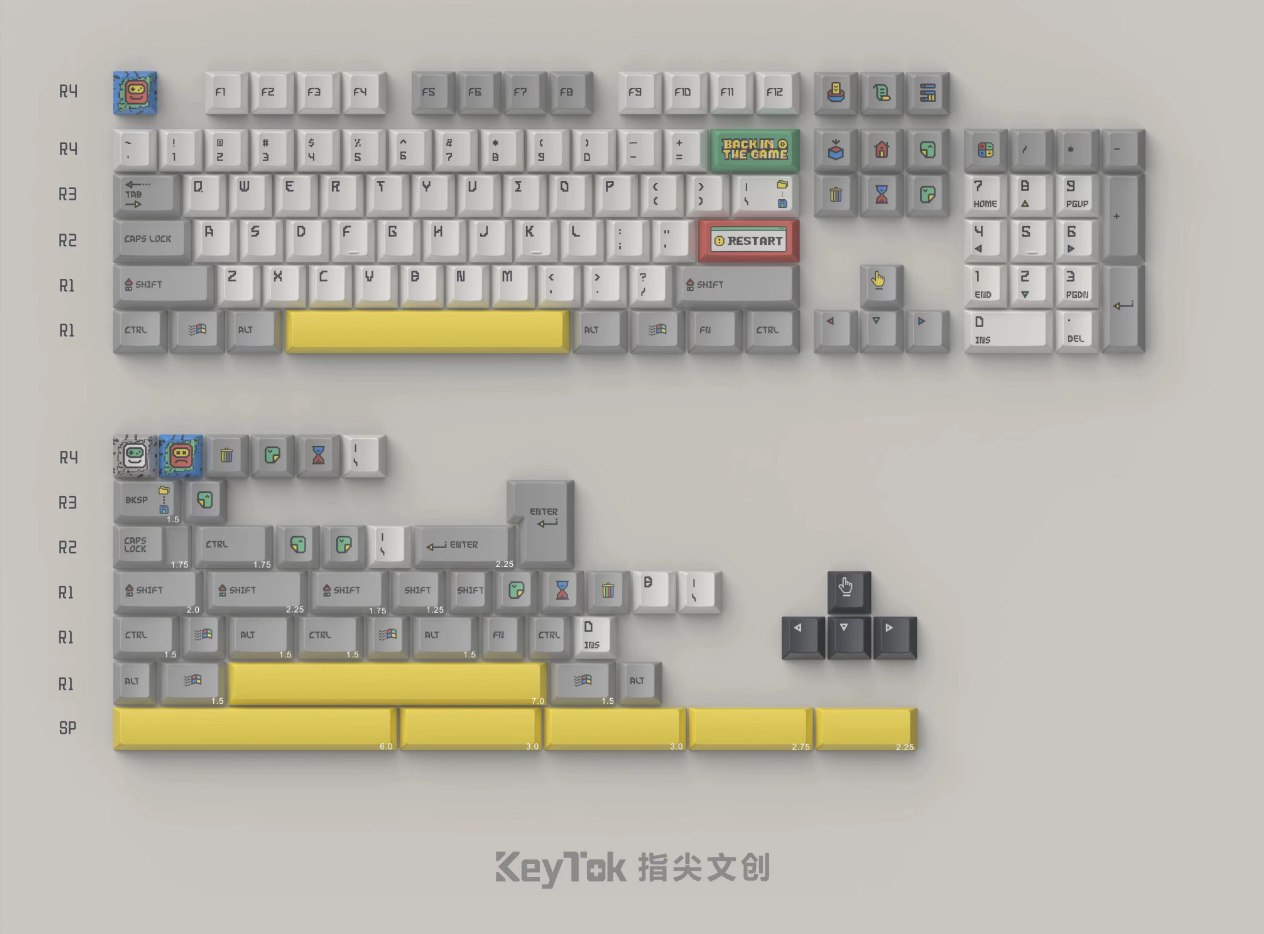Keytok 'Back In The Game' Retro Keycaps Set – Finalkey