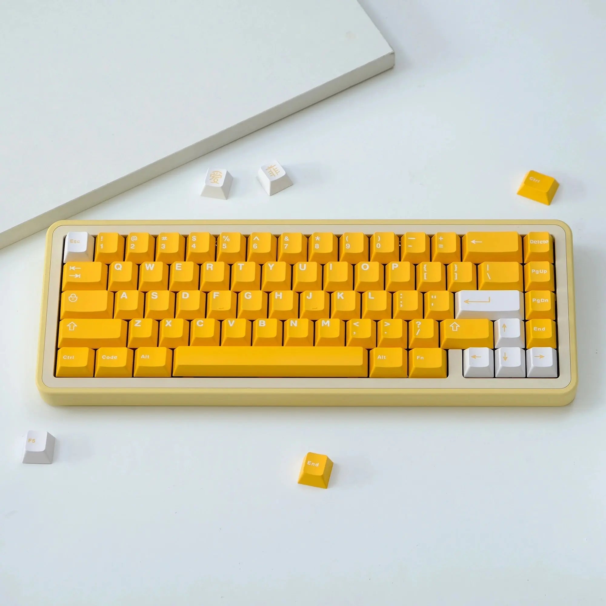 Yellow White Keycaps Set – Finalkey
